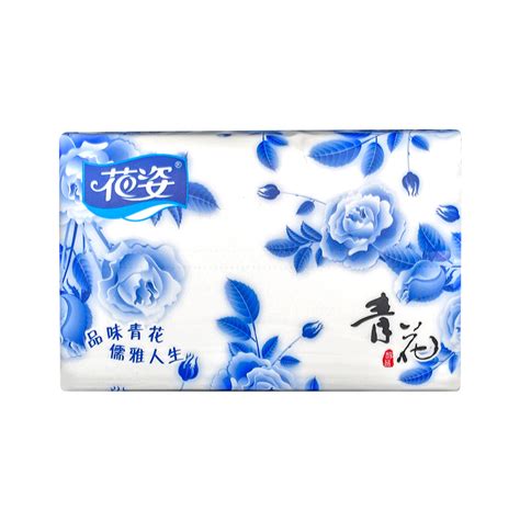 花姿青花抽纸柔韧纸巾可湿水木浆餐巾纸家用面巾纸实惠套餐装整箱虎窝淘