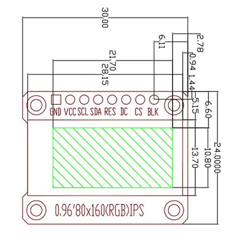 0 96 Inch TFT Module 80x160 ST7735S GMT096 01M GoldenMorning