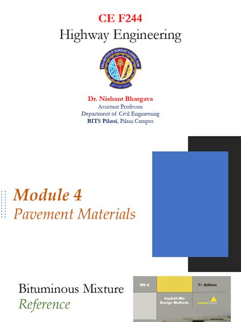 Module 4 Part 2 Pdf Road Surface Materials