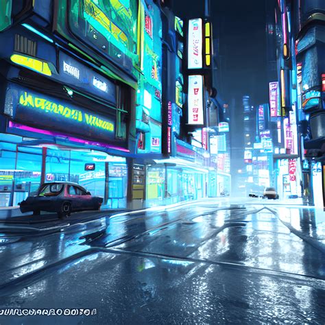 Cyberpunk City Street Night Graphic · Creative Fabrica