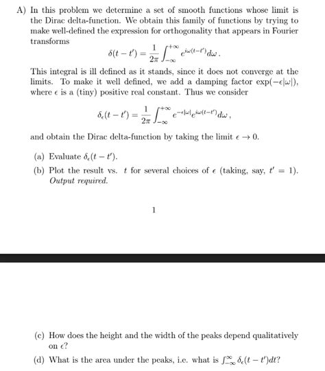 Solved A In This Problem We Determine A Set Of Smooth