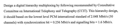 Solved Design A Digital Hierarchy Multiplexing By Following