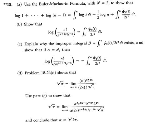 Real Analysis Euler Maclaurin Formula And Stirlings Approximation