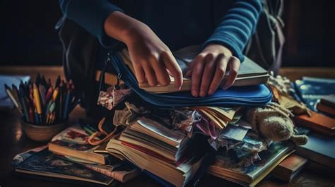 Premium Ai Image Young Man Preparing His School Supplies To Go Back To School