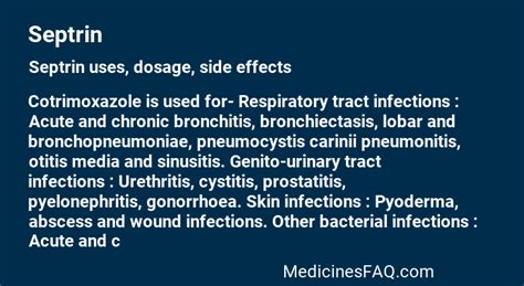 Septrin Uses Dosage Side Effects Food Interaction And Faq