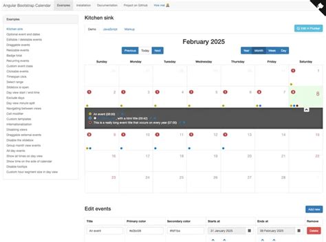 Angular Bootstrap Calendar By Mattlewis92 A Undefined Template Built At Lightspeed