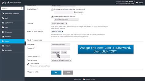 How To Create And Manage Users In Plesk Youtube