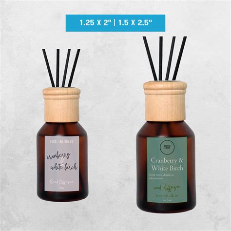 Editable Scented Oil Diffuser Label Template Custom Fragrance Oil