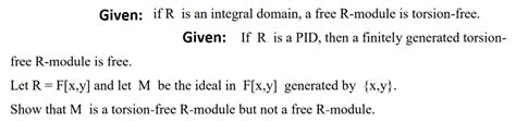 solved given if r is an integral domain a free r module is