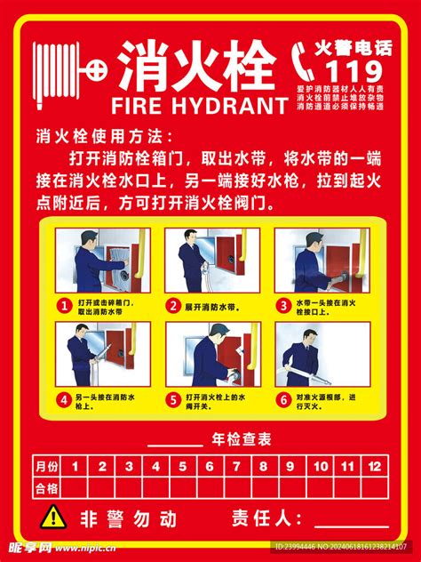 消火栓灭火器使用方法图解设计图招贴设计广告设计设计图库昵图网
