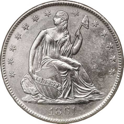 united states new orleans mint seated liberty half dollar 1861 o
