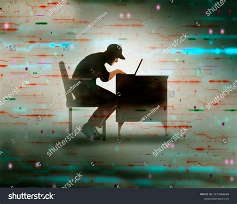 Computer Hacker Working Against Background Digital Stock Illustration 2273068669 Shutterstock