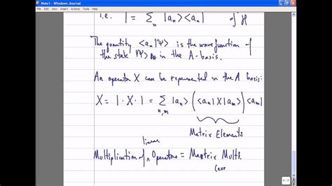 Quantum Theory Lecture 2 Linear Algebra Operators And Observables