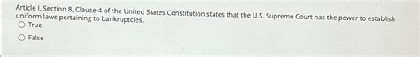 Solved Article I Section 8 ﻿clause 4 ﻿of The United States