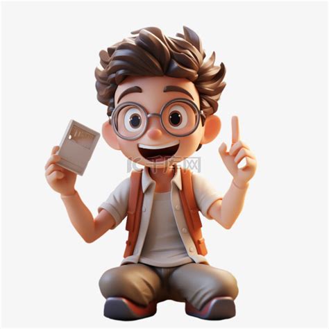 程序师3D人物卡通立体可爱职业素材图片免费下载 千库网