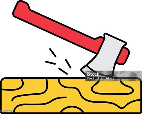 분할 나무 슬래브 벡터 색상 아이콘 디자인 핸디맨 서비스 기호 주택 수리 기호 토목 공학 및 건축 계약자 스톡 일러스트레이션 수동 도끼 개념으로 목재 절단 만들기에 대한