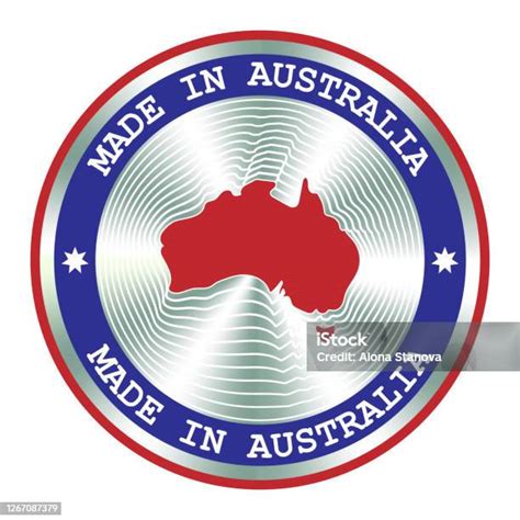 오스트레일리아 인감 또는 우표로 제작되었습니다 라벨 디자인 및 전국 호주 마케팅을위한 라운드 홀로그램 기호 로컬 프로덕션 아이콘