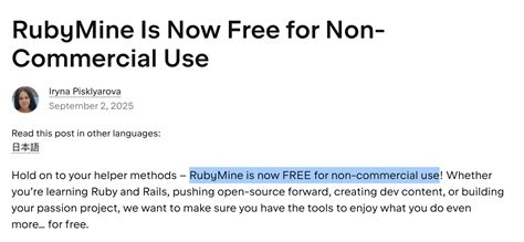 Jetbrains 宣布 Rubymine 面向非商业用途免费 Oschina 中文开源技术交流社区