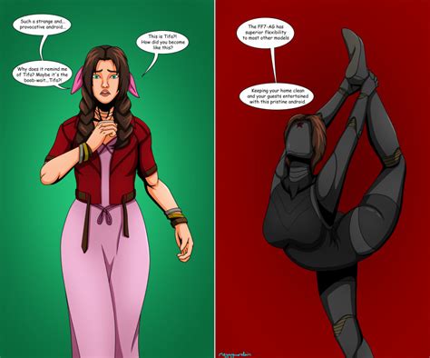 Hypnohub Absurdres Aerith Gainsborough Atomic Heart Before And After Bow Bracelet Brown Hair