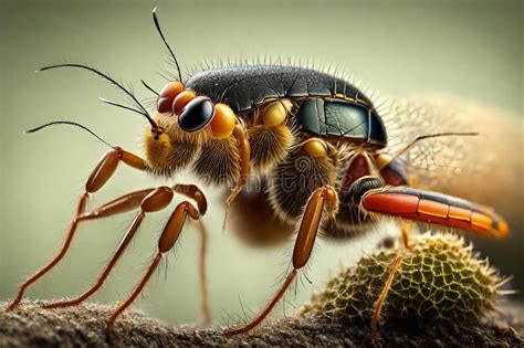 Macroscopic Close Up Of A Small Insect Bug Spider Fly Stock Illustration Illustration Of