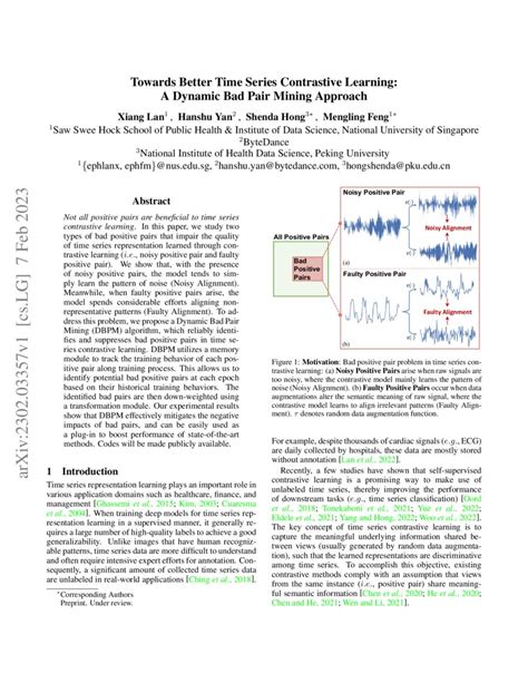 Towards Better Time Series Contrastive Learning A Dynamic Bad Pair Mining Approach Deepai