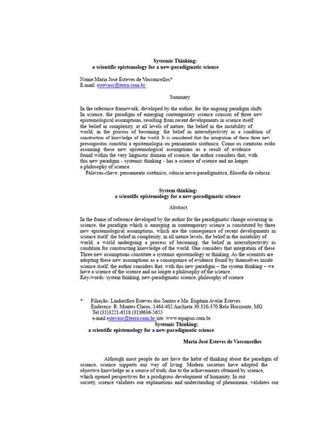 Systemic Thinking The New Paradigm Of Science Pdf Science