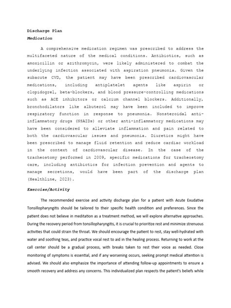 Discharge Plan Pdf Patient Pneumonia