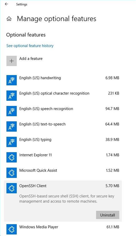 Windows 10 V1803 Where Is Openssh Client Super User