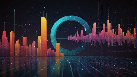 Futuristic Data Visualization With Colorful Bar Graphs And Circular Chart Elements Premium Ai