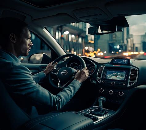 Autonomous Car Driving And Navigation Premium Ai Generated Image