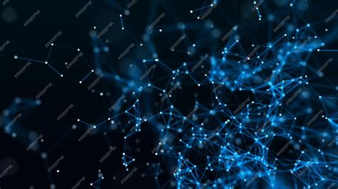 Premium Photo Abstract Composition With Connecting Dots And Lines Plexus Effect Digital Data