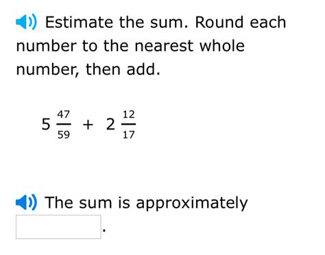 Solved Estimate The Sum Round Each Number To The Nearest Whole Number