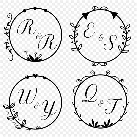 Wedding Monogram Set Wedding Drawing Wedding Sketch Wedding Monogram