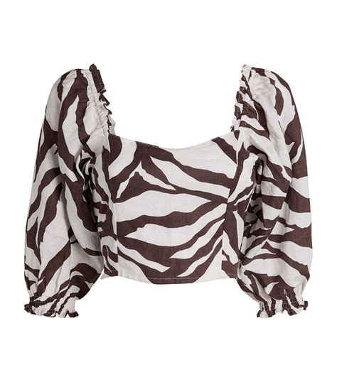 Faithfull The Brand Brown Zebra Print Pietra Crop Top Harrods Uk
