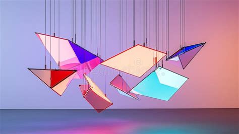 A Colorful Array Of Cubes Suspended From The Ceiling Stock Image