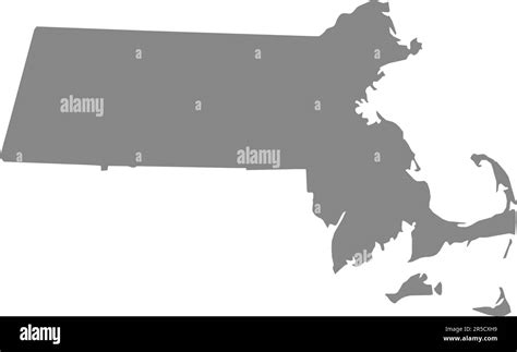 Gray Cmyk Color Map Of Massachusetts Usa Stock Vector Image And Art Alamy