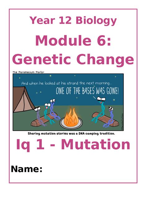 Mod 6 IQ1 L1 Mod 6 IQ1 L1 Biology Year 12 Biology Module 6 Genetic Change Iq 1 Mutation