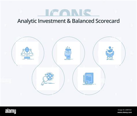 Analytic Investment And Balanced Scorecard Blue Icon Pack 5 Icon Design