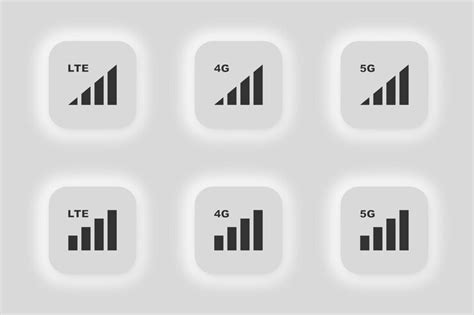 Premium Vector Signal Mobile Icon Set Gsm Level Lte 4g 5g Illustration Symbol Sign Signal