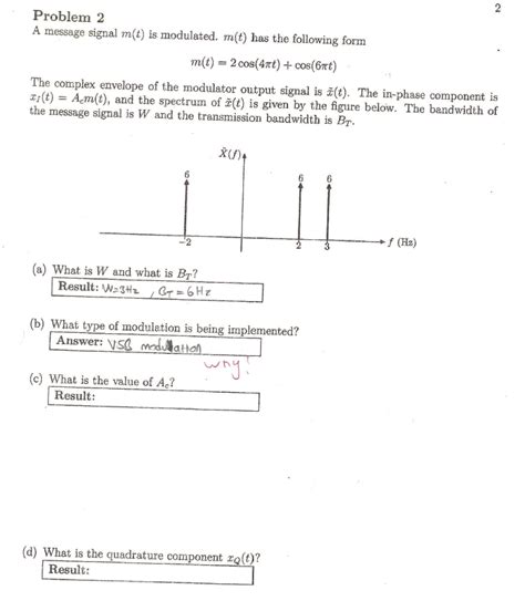 [solved] problem 2 a message signal m t is modulated m t