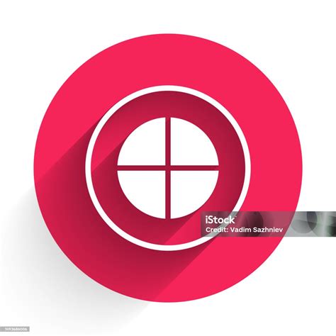 긴 그림자 배경으로 격리 된 화이트 어스 글로브 아이콘 세계 또는 지구 기호 글로벌 인터넷 기호 기하학적 모양 빨간색 원 버튼입니다 벡터 0명에 대한 스톡 벡터 아트 및