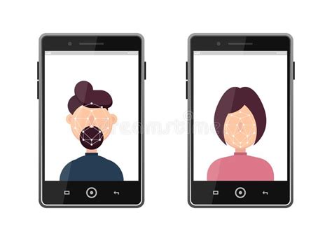 Device Unlocked Via Face Id Face Recognition On Smartphone Stock