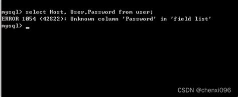 Mysql报错：error 1054 42s22 Unknown Column ‘password‘ In ‘field List‘42s22报错 Csdn博客