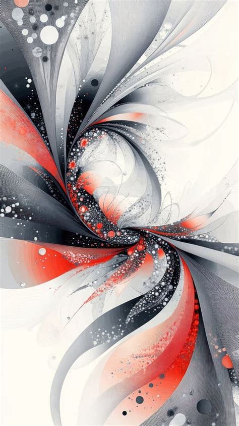Abstract Swirling Design In Red Gray And Black Creating A Dynamic Visual Flow Stock