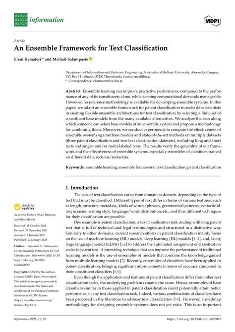 Pdf An Ensemble Framework For Text Classification