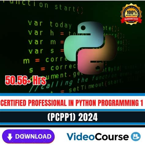 Certified Professional In Python Programming 1 Pcpp1 2024 Expert Training