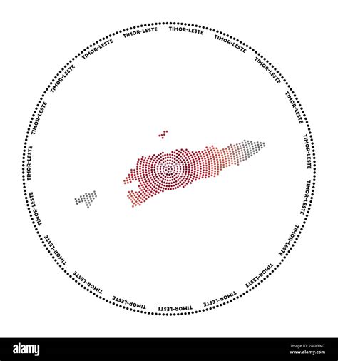 Timor Leste Round Logo Digital Style Shape Of Timor Leste In Dotted