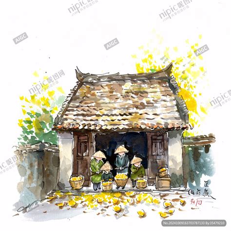 ai创作图古代米店插画 炒板粟插画 手绘老油坊 水彩纳西族建筑 乌镇插画手绘装饰画 乌镇水彩乌镇建筑素材 手绘老酒馆 老旧小院插画 土菜馆插画