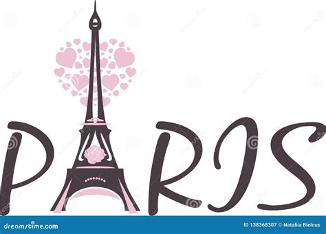 Stylized Eiffel Tower For Design Stock Vector Illustration Of Happy