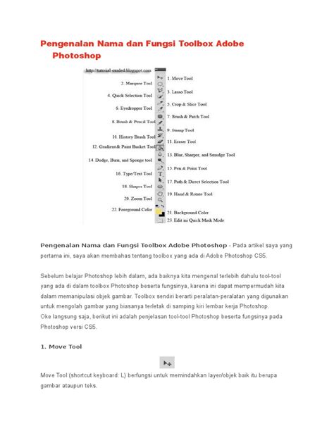 Nama Dan Fungsi Toolbox Adobe Photoshop Pdf